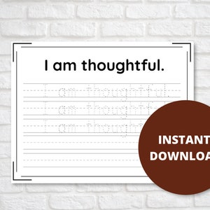 Kids Affirmations Writing Practice, Kindergarten and First Grade ...