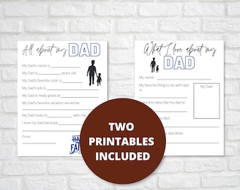 Father's Day Printable, What I Love About My Dad Printable for Kids - Etsy