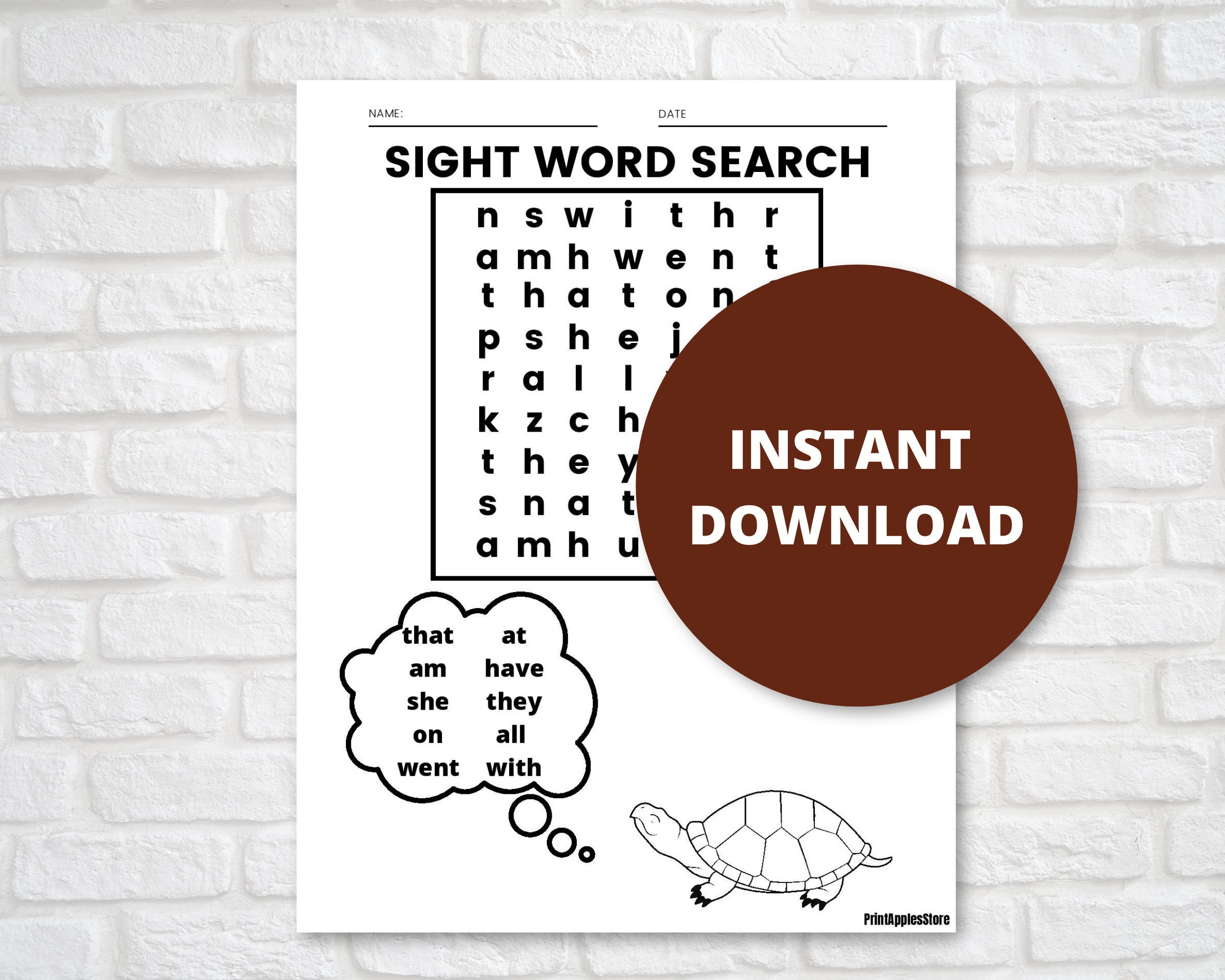 Sight Word Search Worksheets, Kids Sight Words Practice, Pre K ...