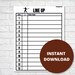Batting Line up Printable, 13 Players - Etsy