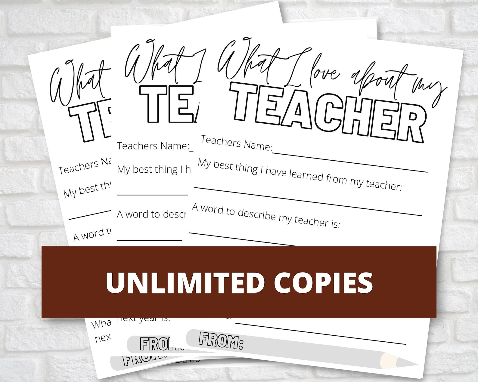 Love My Teacher Printable, Teacher Appreciation Week Printable, Teacher ...