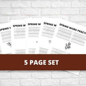 Spring Word Tracing Worksheet, Printable Kids Writing Practice ...