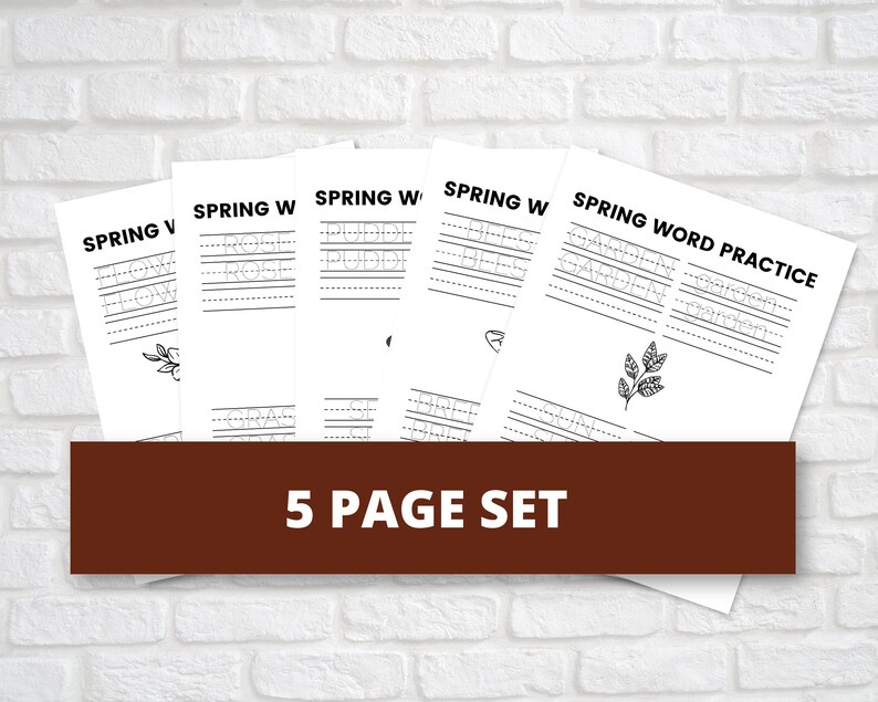 Spring Word Tracing Worksheet, Printable Kids Writing Practice ...