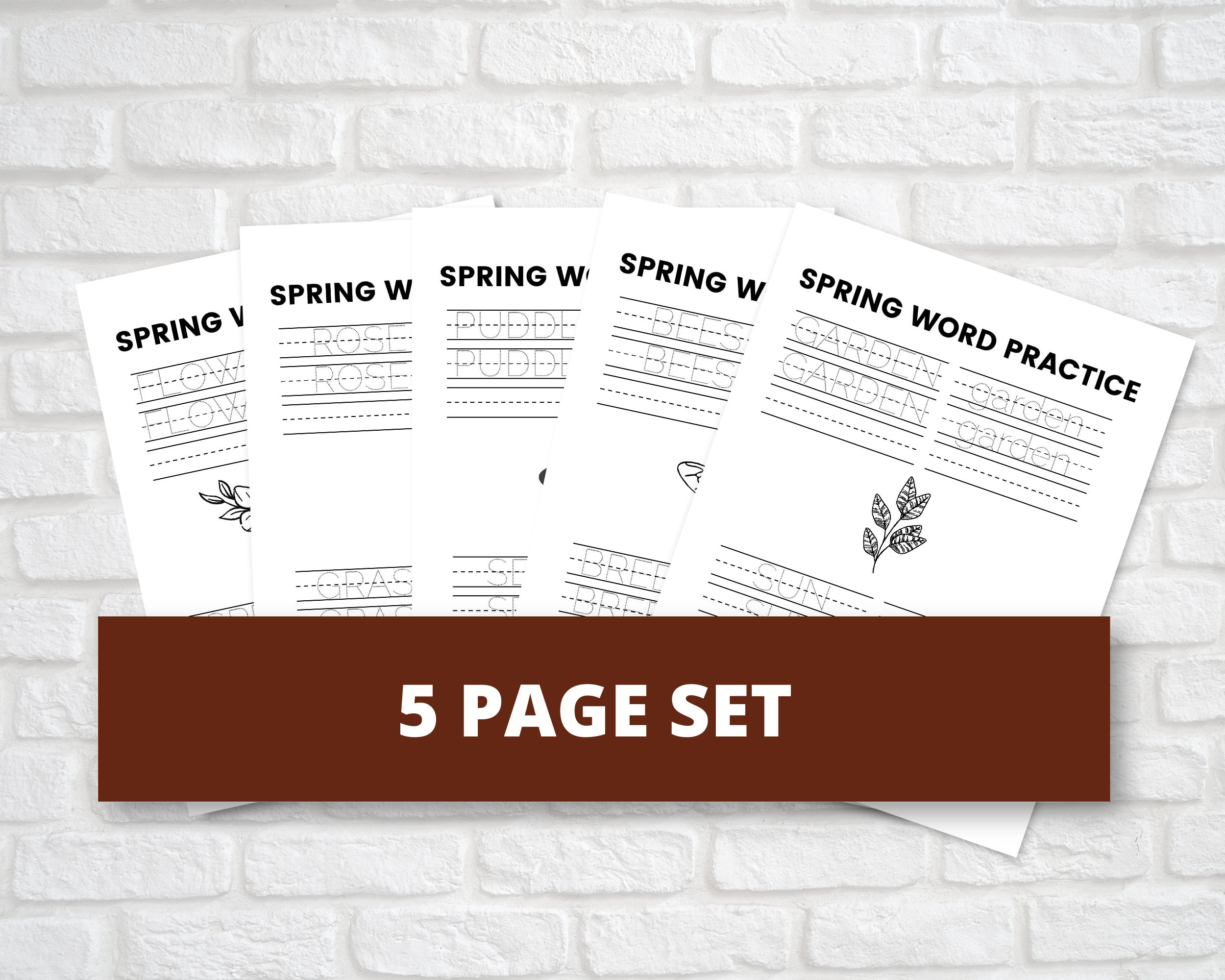 Spring Word Tracing Worksheet, Printable Kids Writing Practice ...