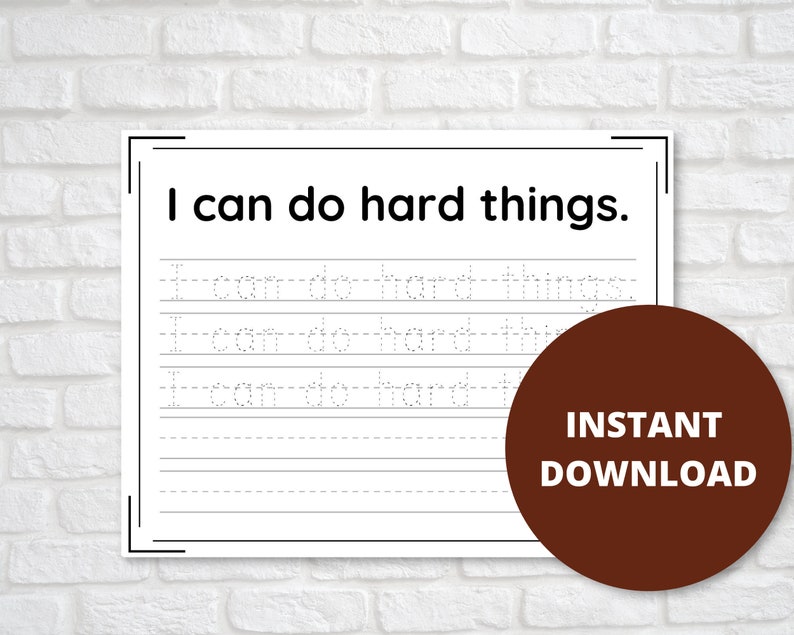 Kids Affirmations Writing Practice, Kindergarten and First Grade ...