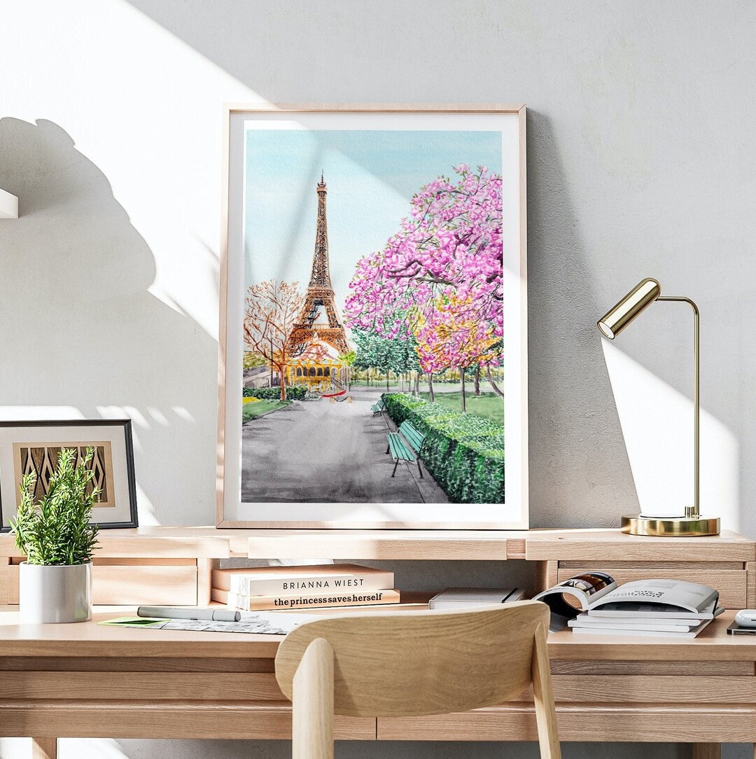 Paris Print, France Wall Art, Eiffel Tower Print, Paris Cityscape ...