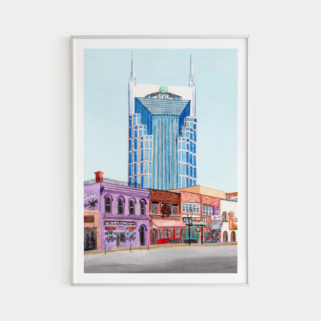 Nashville Print, Tennessee Wall Art, Watercolor Painting, Nashville ...