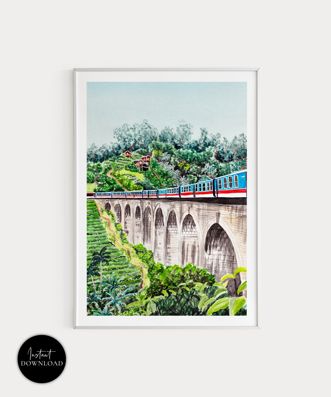 Nine Arches Bridge, Sri Lanka Wall Art, Watercolor Print, Sri Lanka ...