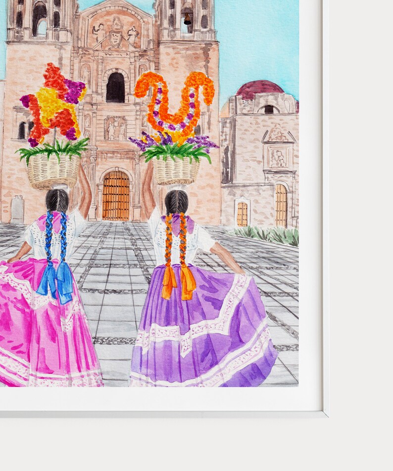 Oaxaca Print Mexico Wall Art Oaxaca Cityscape Mexico Art - Etsy