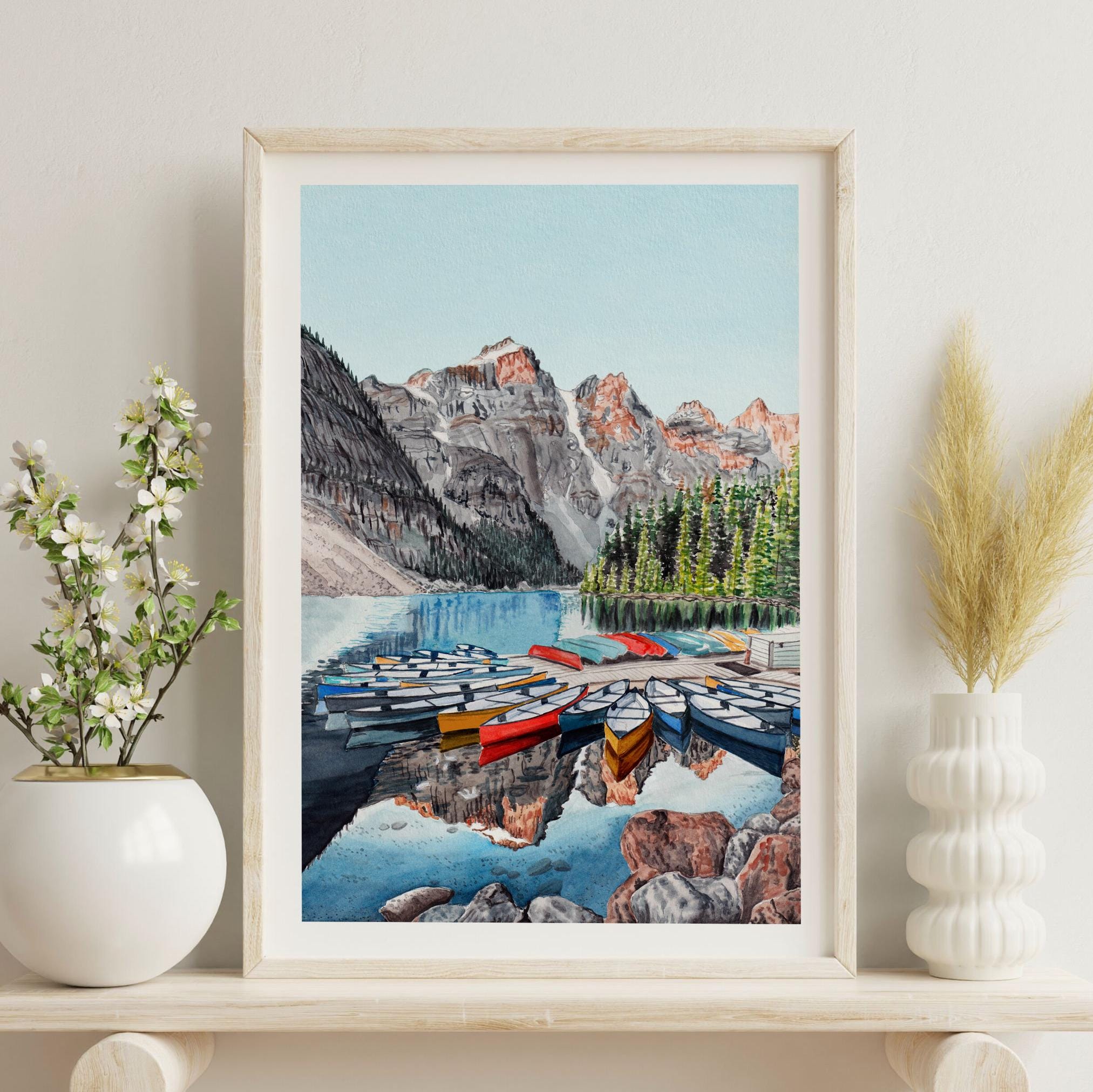 Banff National Park Watercolor Print, Canada Wall Art, Banff Print ...