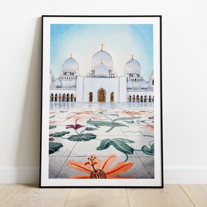 Sheikh Zayed Grand Mosque Print, Abu Dhabi Wall Art, UAE Print, Sheikh ...