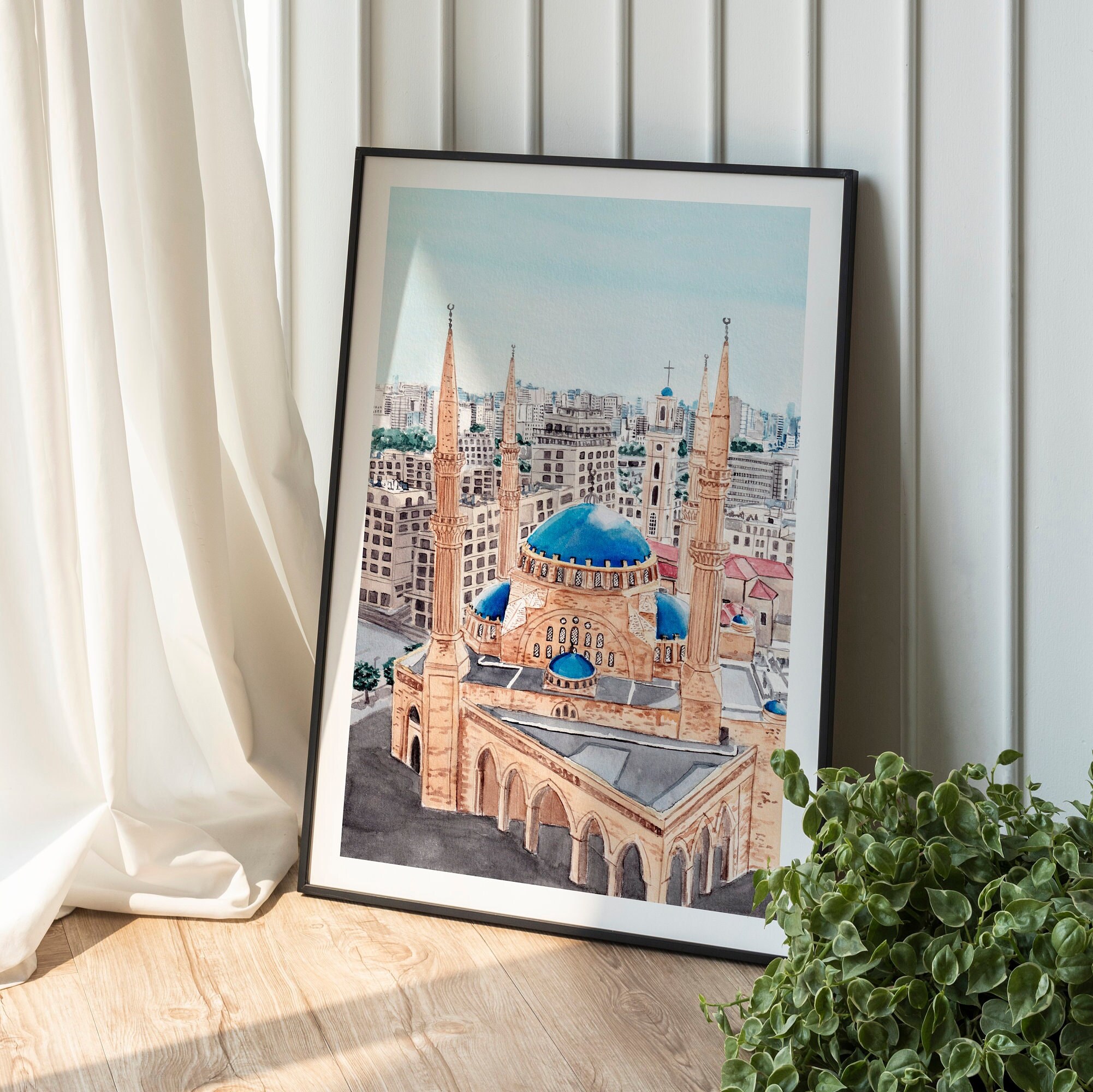 Beirut Watercolor Prints Set: Lebanon Wall Art, Beirut Cityscape ...