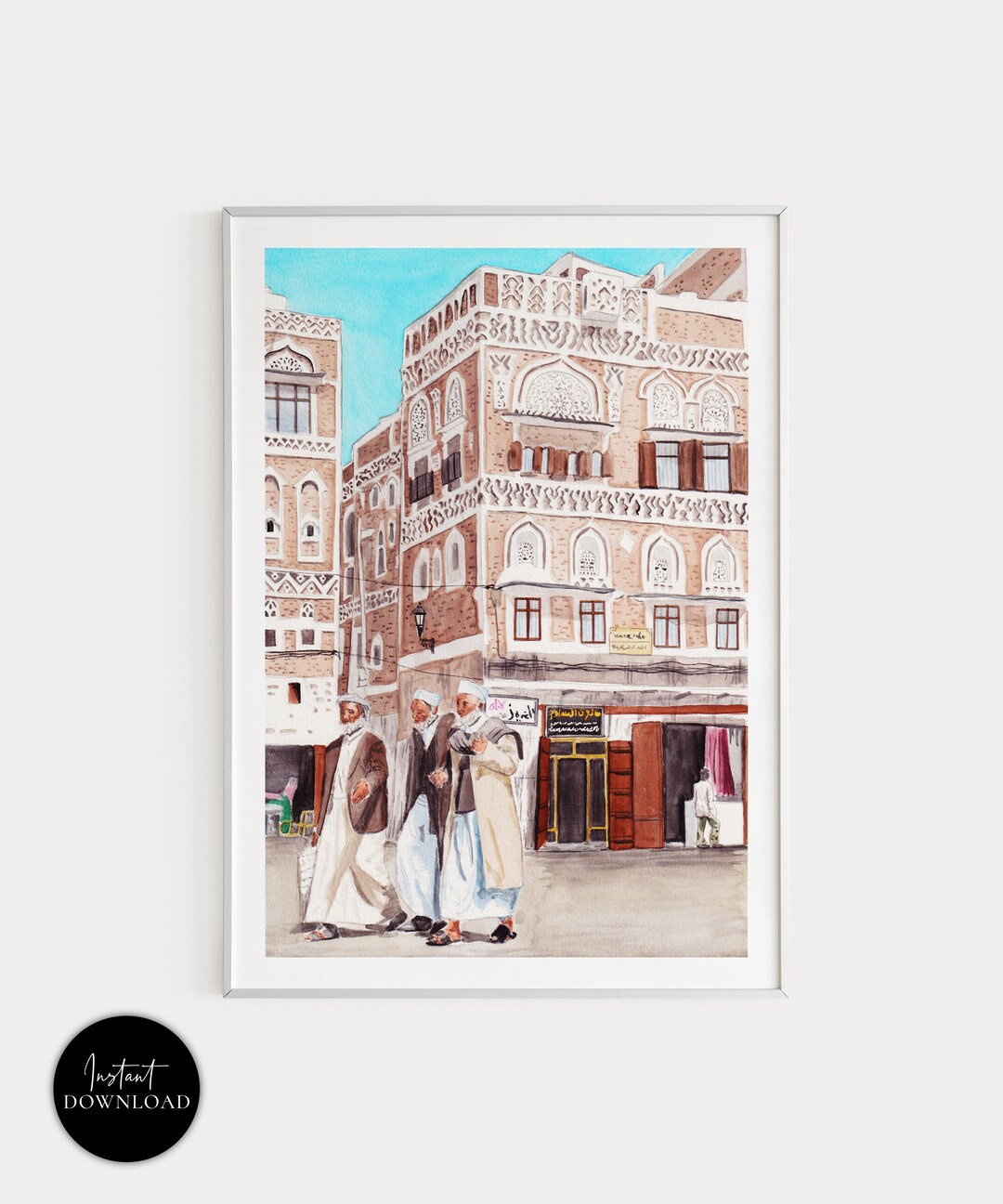Yemen Print, Sanaa Art Print, Yemen Wall Art, Sanaa Yemen, Yemen Wall ...