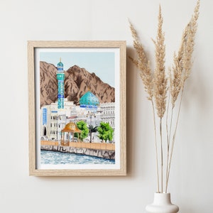Muscat Print, Oman Wall Art, Watercolor Painting, Oman Art Print ...
