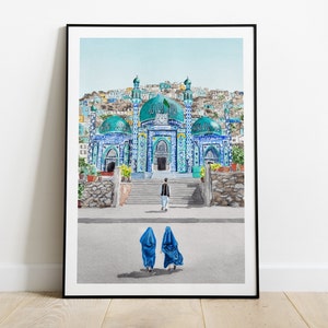Kabul Print, Afghanistan Wall Art, Watercolor Painting, Kabul Cityscape ...