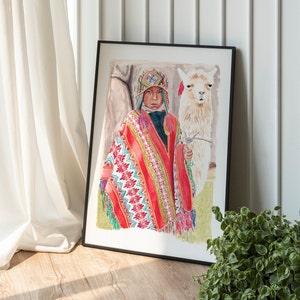 Machu Picchu Peru, Llama Wall Art, Machu Picchu Art Print, Peru Print ...
