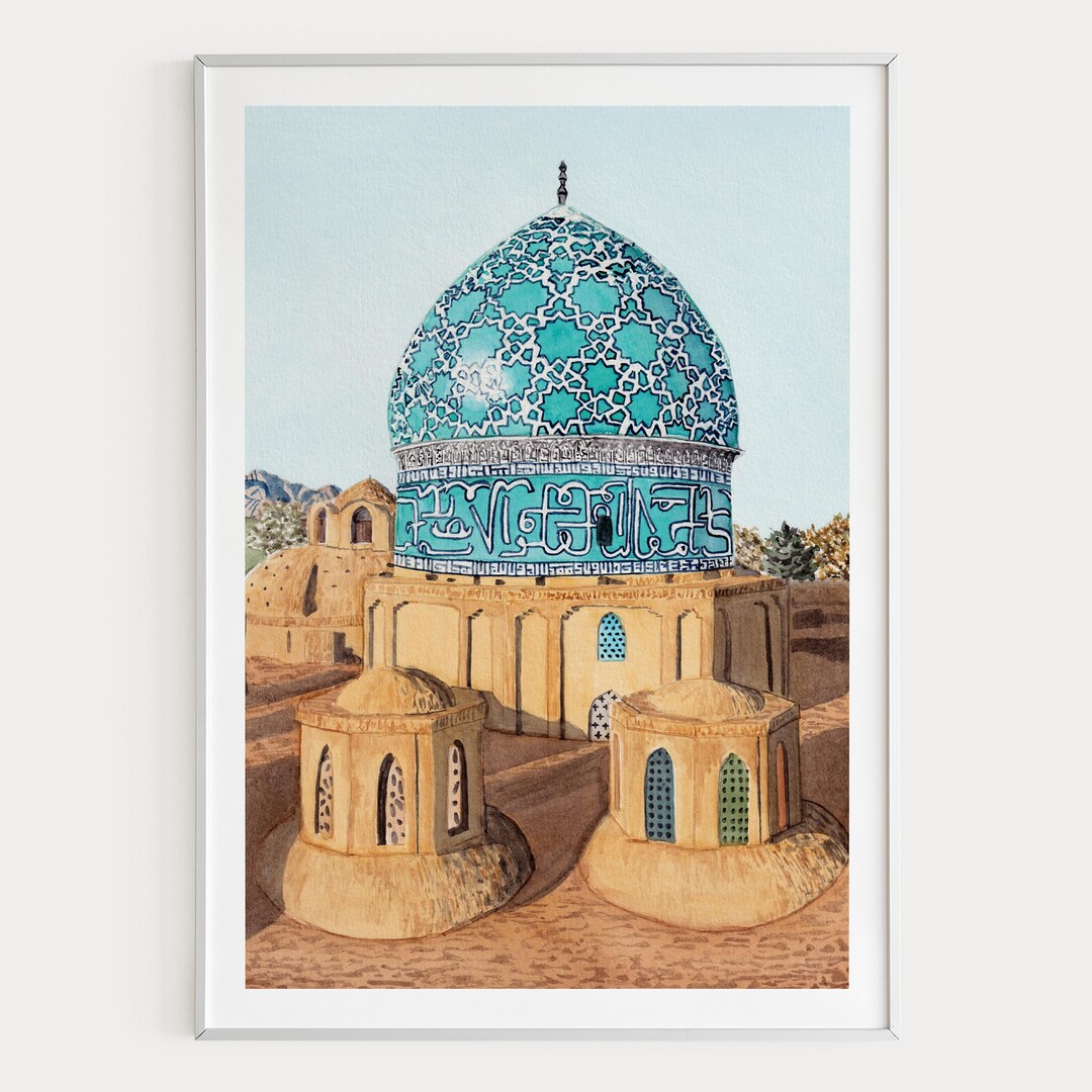 Kerman Watercolor Print, Iran Wall Art, Kerman Landscape Painting ...