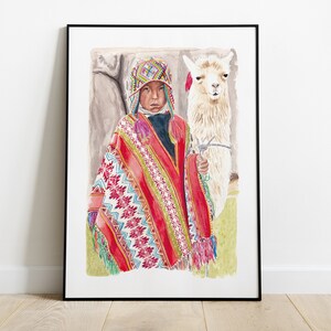 Machu Picchu Peru, Llama Wall Art, Machu Picchu Art Print, Peru Print ...