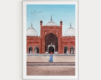 Lahore Old City Oil, Pakistan Wall Art, Pakistan Print, Pakistan Art ...