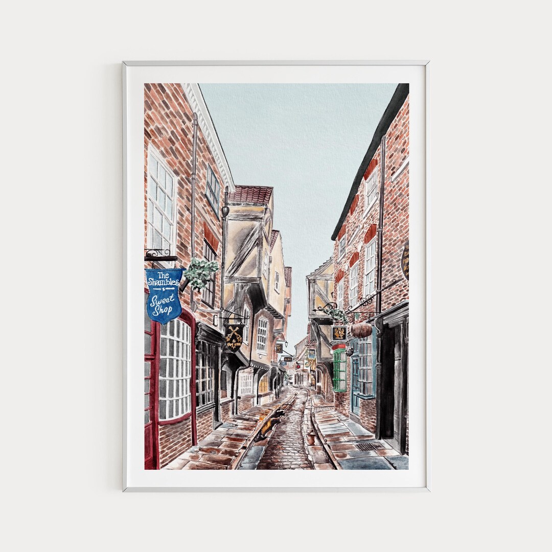 The Shambles Print, England Wall Art, York Cityscape, Shambles Art ...