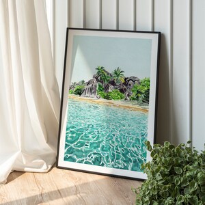 Seychelles Print, Seychelles Wall Art, Watercolor Painting, Africa Art ...