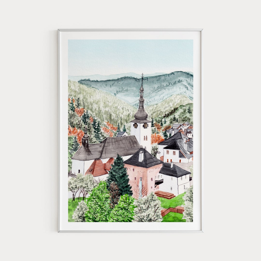 Slovakia Print, Spania Dolina Art, Watercolor Print, Slovakia Wall Art ...