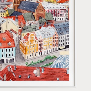Riga Print, Latvia Wall Art, Watercolor Print, Riga Cityscape, Latvia ...