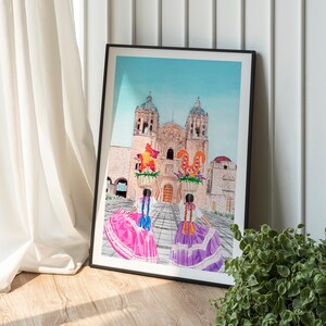 Oaxaca Print, Mexico Wall Art, Oaxaca Cityscape, Mexico Art Print ...