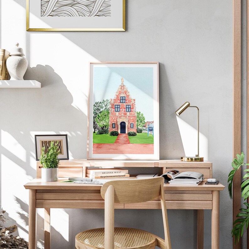 Lewes Print, Delaware Wall Art, Watercolor Painting, Lewes Cityscape ...