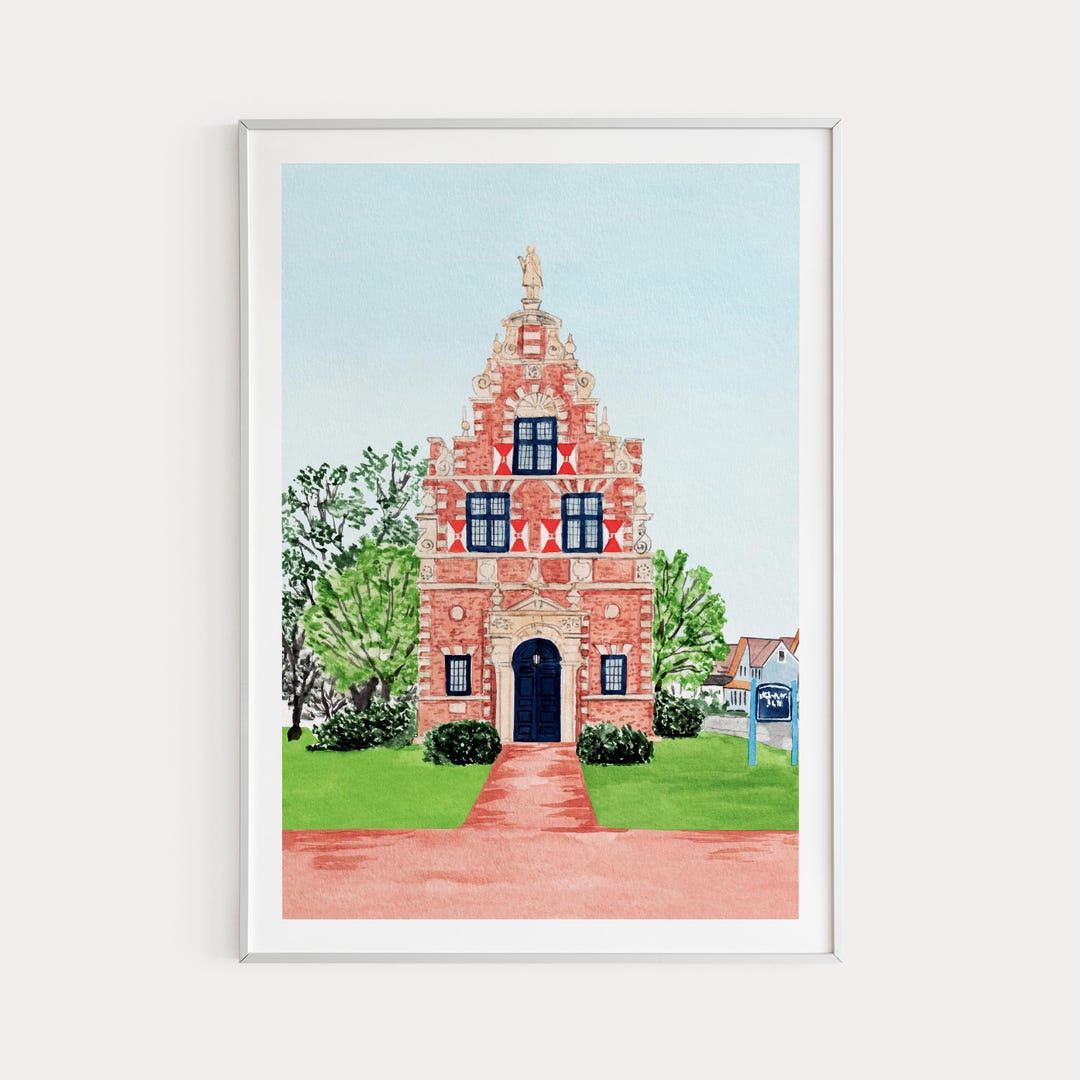 Lewes Print, Delaware Wall Art, Watercolor Painting, Lewes Cityscape ...