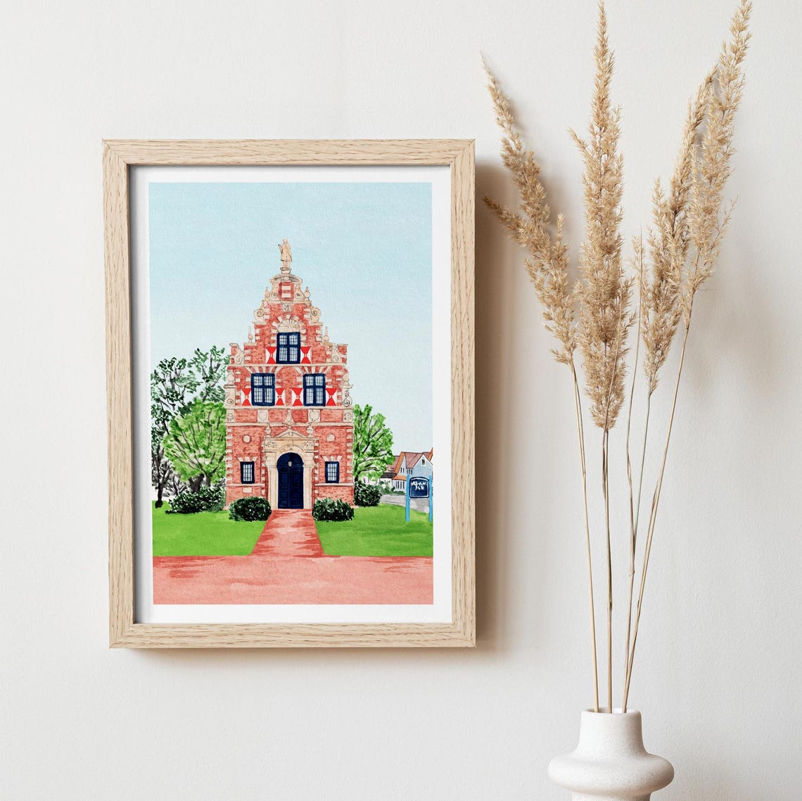 Lewes Print, Delaware Wall Art, Watercolor Painting, Lewes Cityscape ...