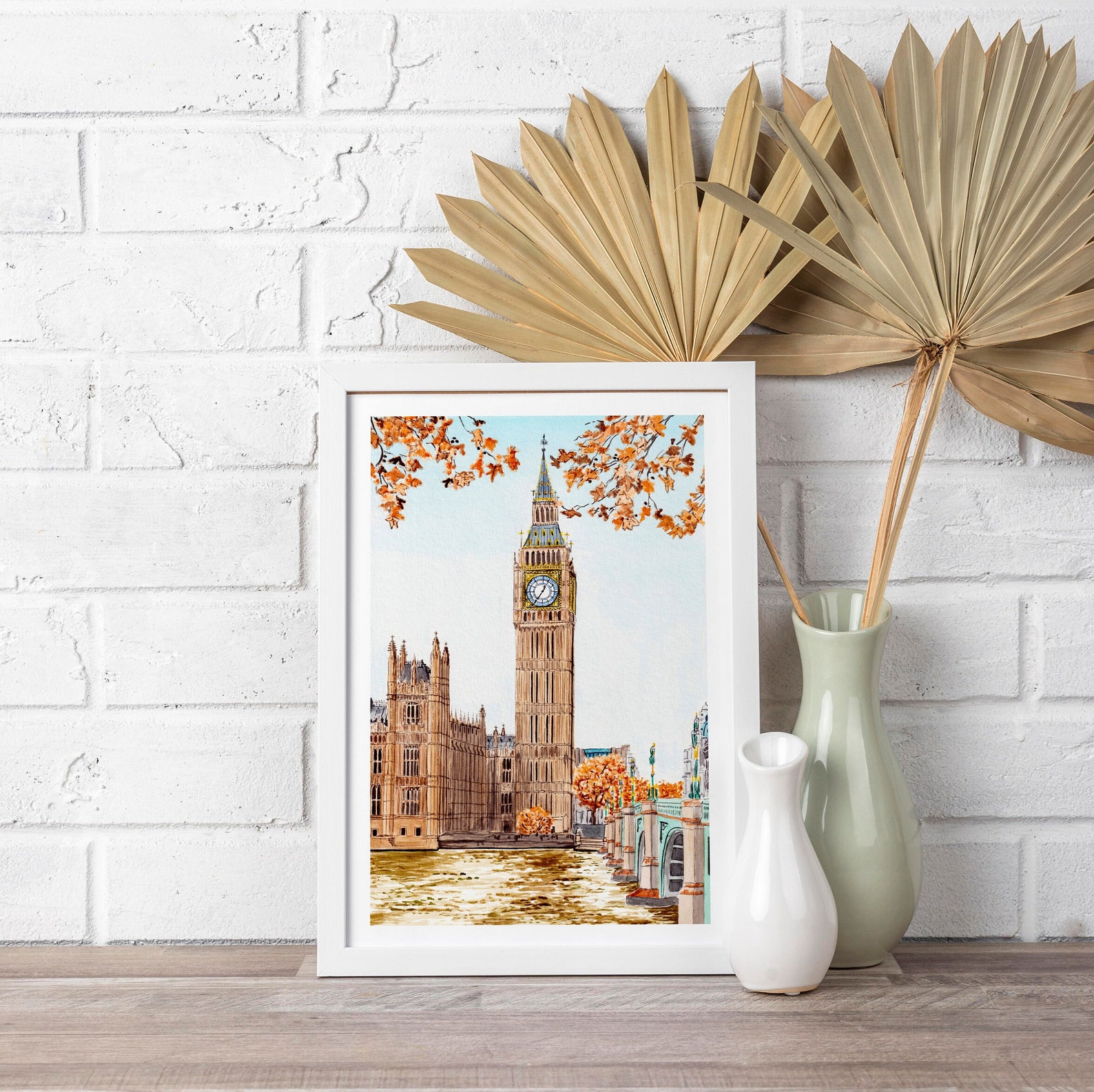 Big Ben Print London Wall Art Watercolor Print Fall Decor UK Art London ...
