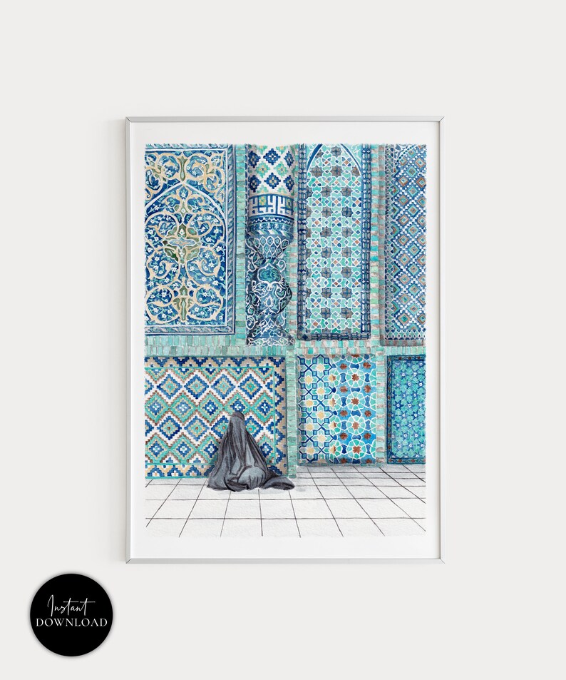 Mazar-i-sharif Afghanistan Art Print Blue Mosque Islamic - Etsy