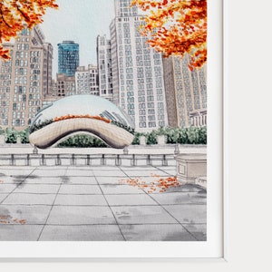 Chicago Print Chicago Wall Art Chicago Art Print Cloud Gate - Etsy