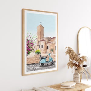 Larnaca Print, Cyprus Wall Art, Watercolor Painting, Larnaca Cityscape ...
