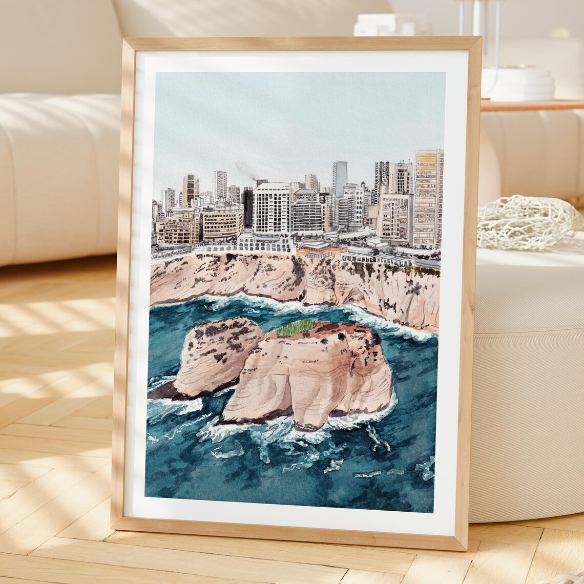 Beirut Watercolor Prints Set: Lebanon Wall Art, Beirut Cityscape ...