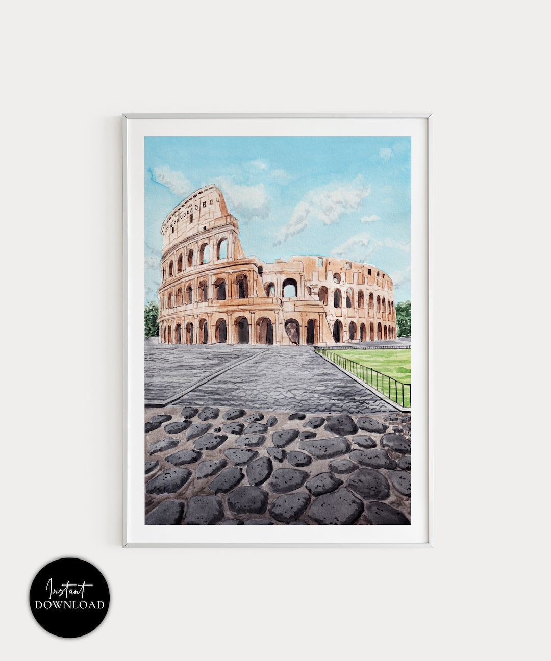Colosseum Print, Italy Wall Art, Rome Art Print, Watercolor Print ...