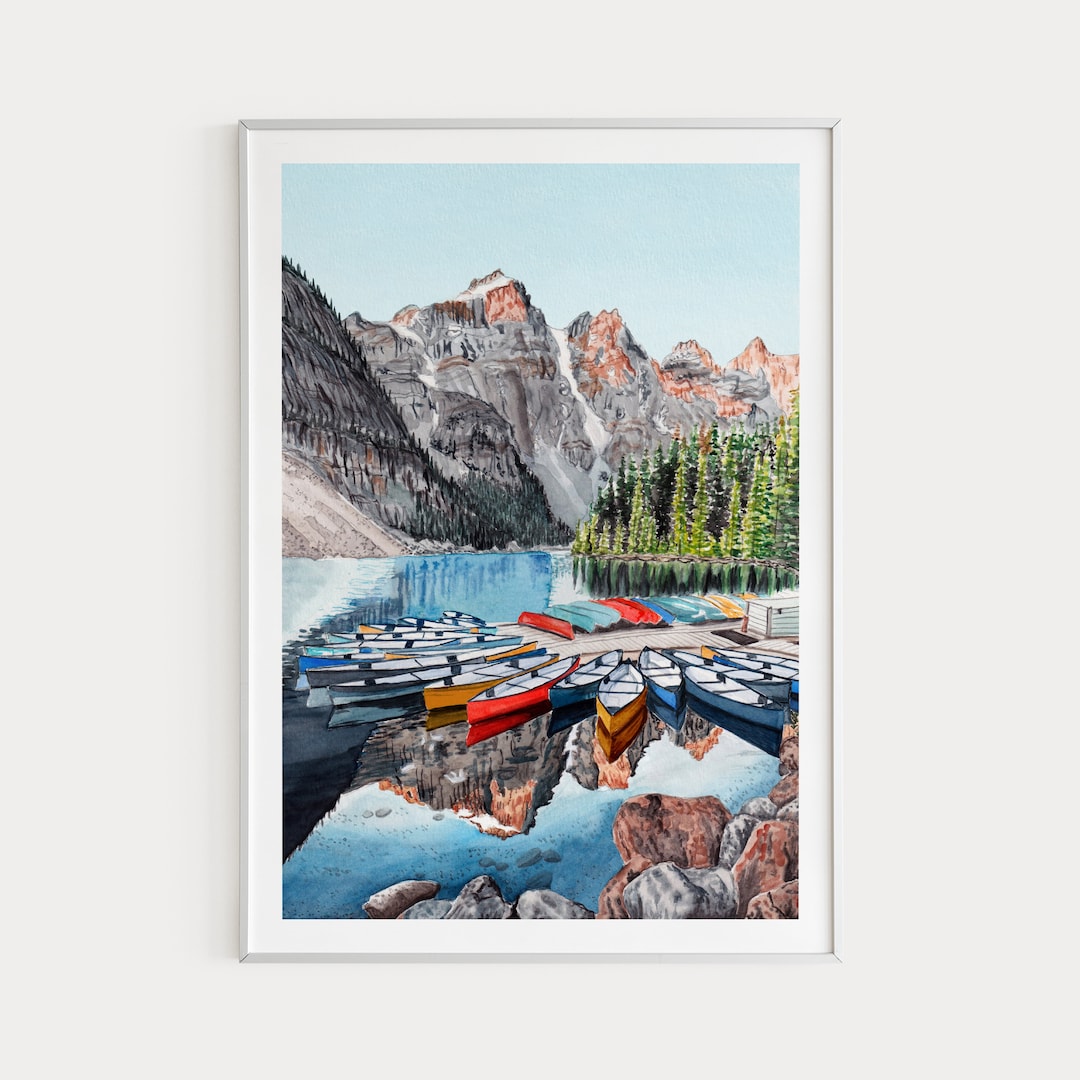 Banff National Park Watercolor Print, Canada Wall Art, Banff Print ...