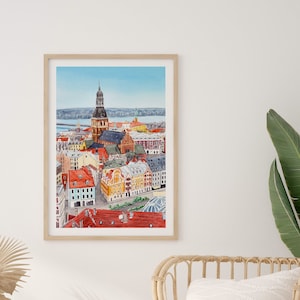 Riga Print, Latvia Wall Art, Watercolor Print, Riga Cityscape, Latvia ...