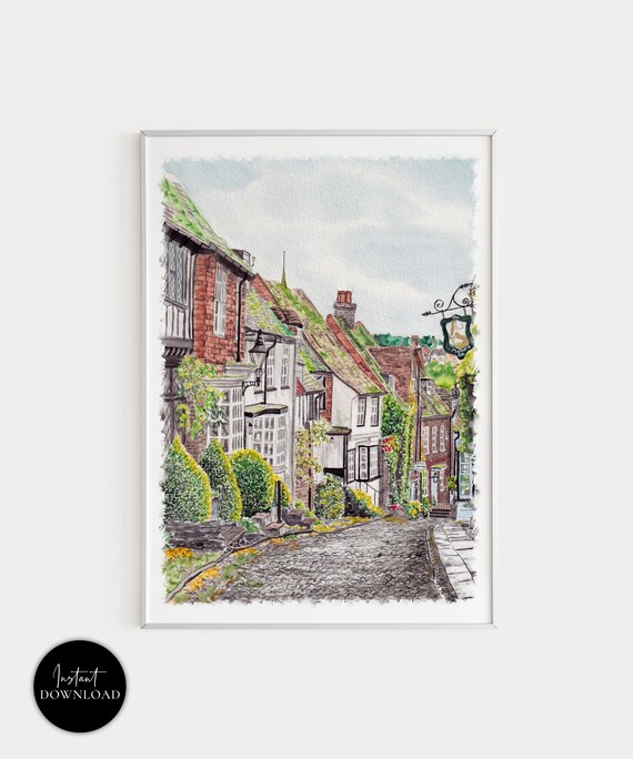 Rye Town East Sussex English Town England Print Mermaid | Etsy