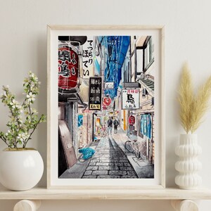 Osaka Print, Japan Wall Art, Watercolor Painting, Osaka Art, Osaka ...