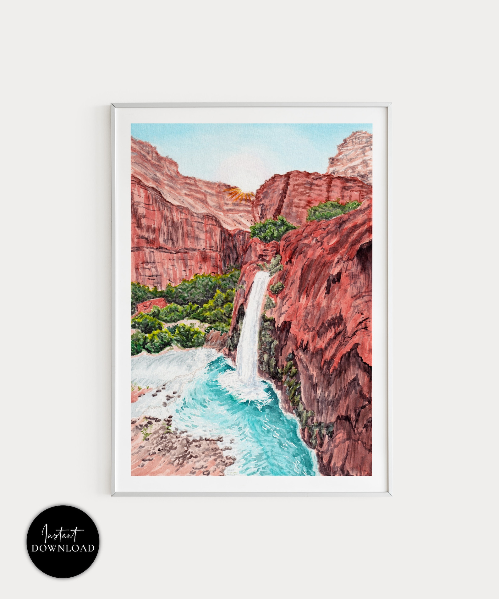 Arizona Print Havasu Falls Arizona Wall Art Grand Canyon - Etsy
