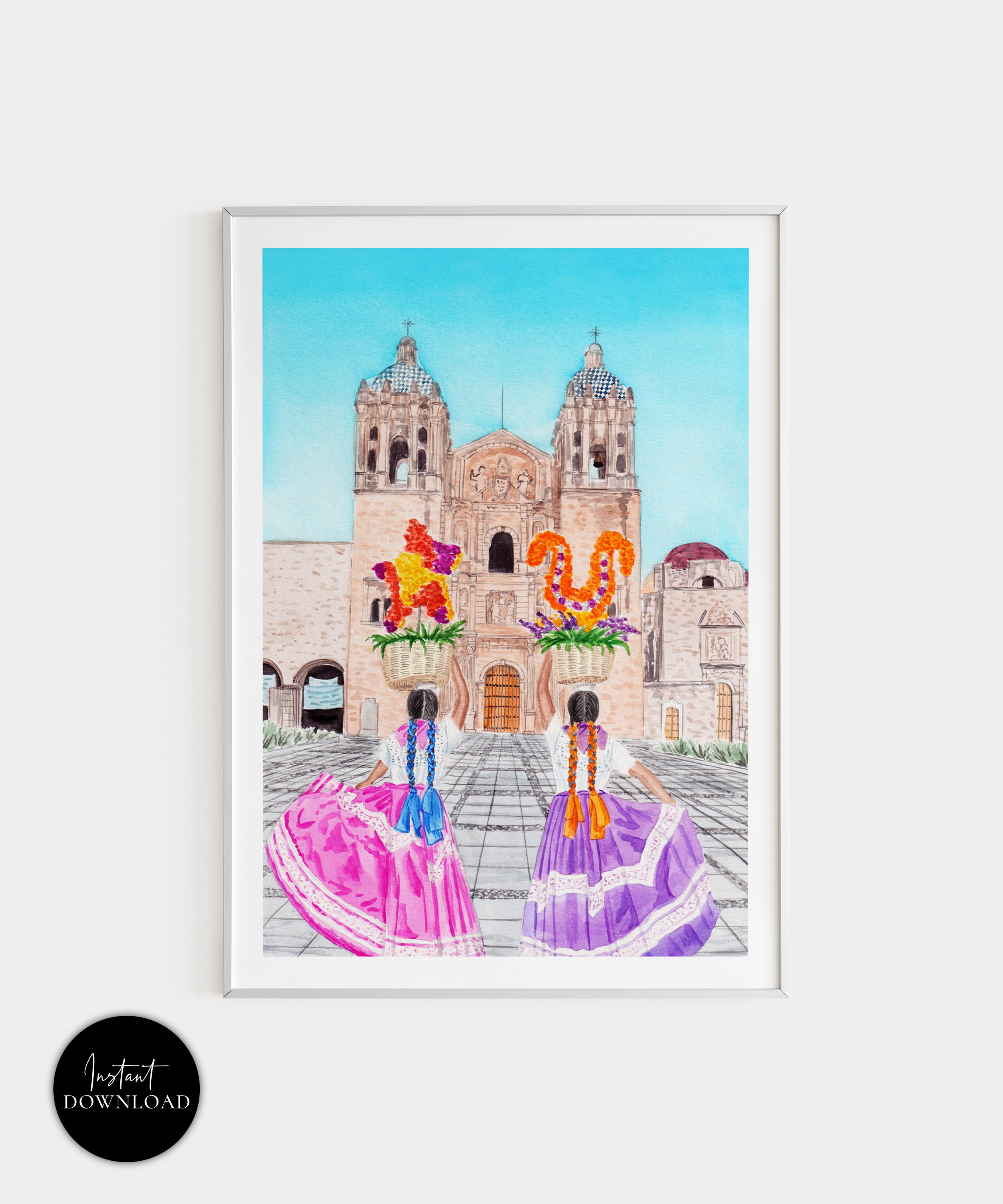 Oaxaca Print Mexico Wall Art Oaxaca Cityscape Mexico Art - Etsy
