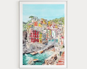 Cinque Terre Print, Italy Art Print, Cinque Terre, Italian Riviera ...