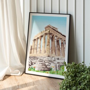 Parthenon Print, Greece Wall Art, Watercolor Print, Athens Painting ...