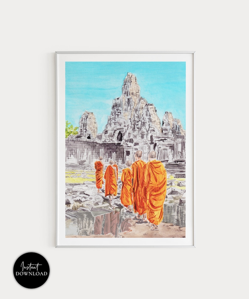 Cambodia Print Angkor Wat Art Print Cambodia Wall Art - Etsy