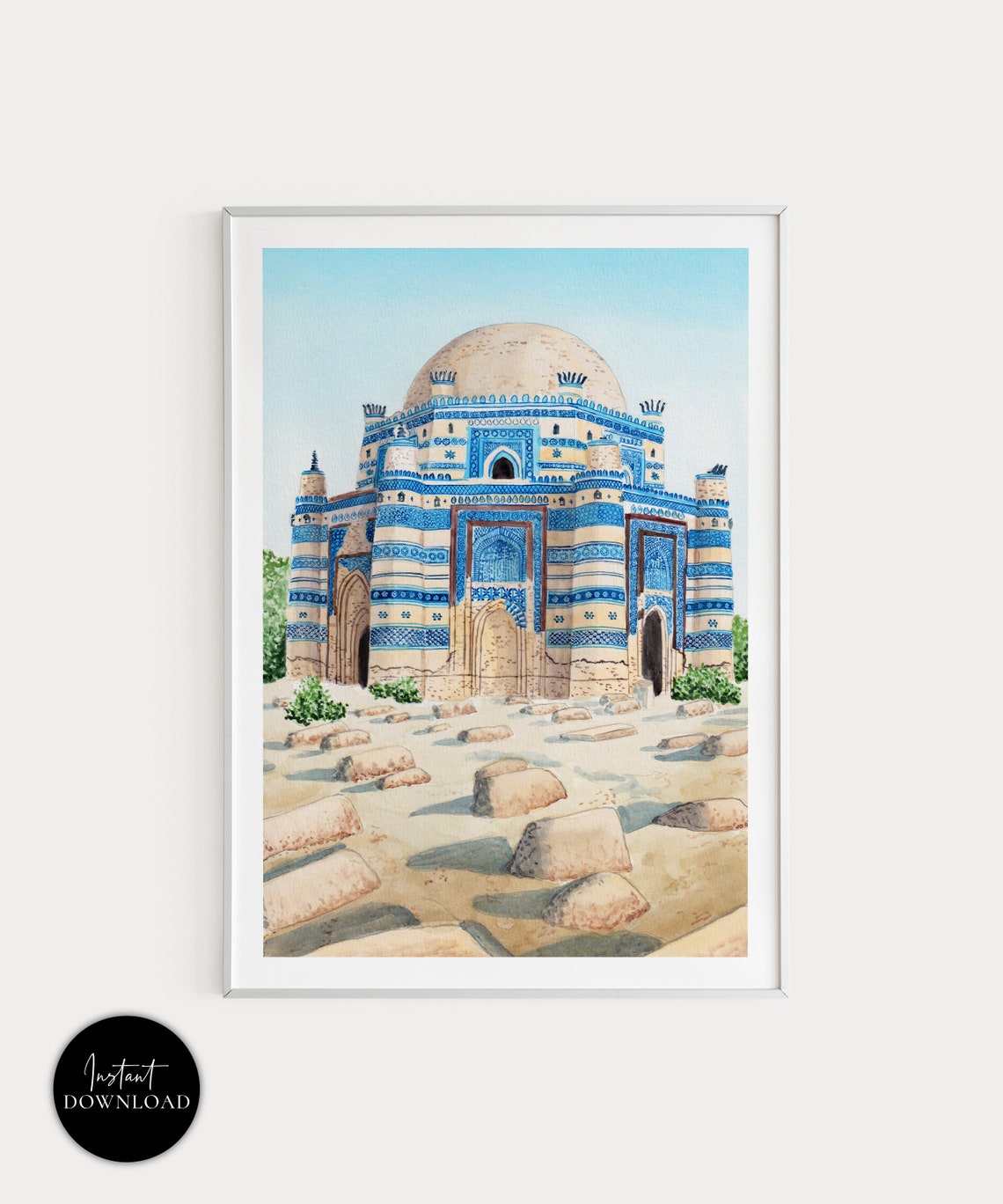 Bibi Jawindi Tomb Print Pakistan Wall Art Punjab Print - Etsy