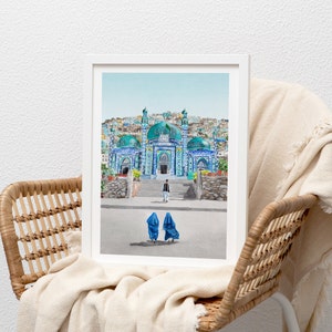 Kabul Print, Afghanistan Wall Art, Watercolor Painting, Kabul Cityscape ...