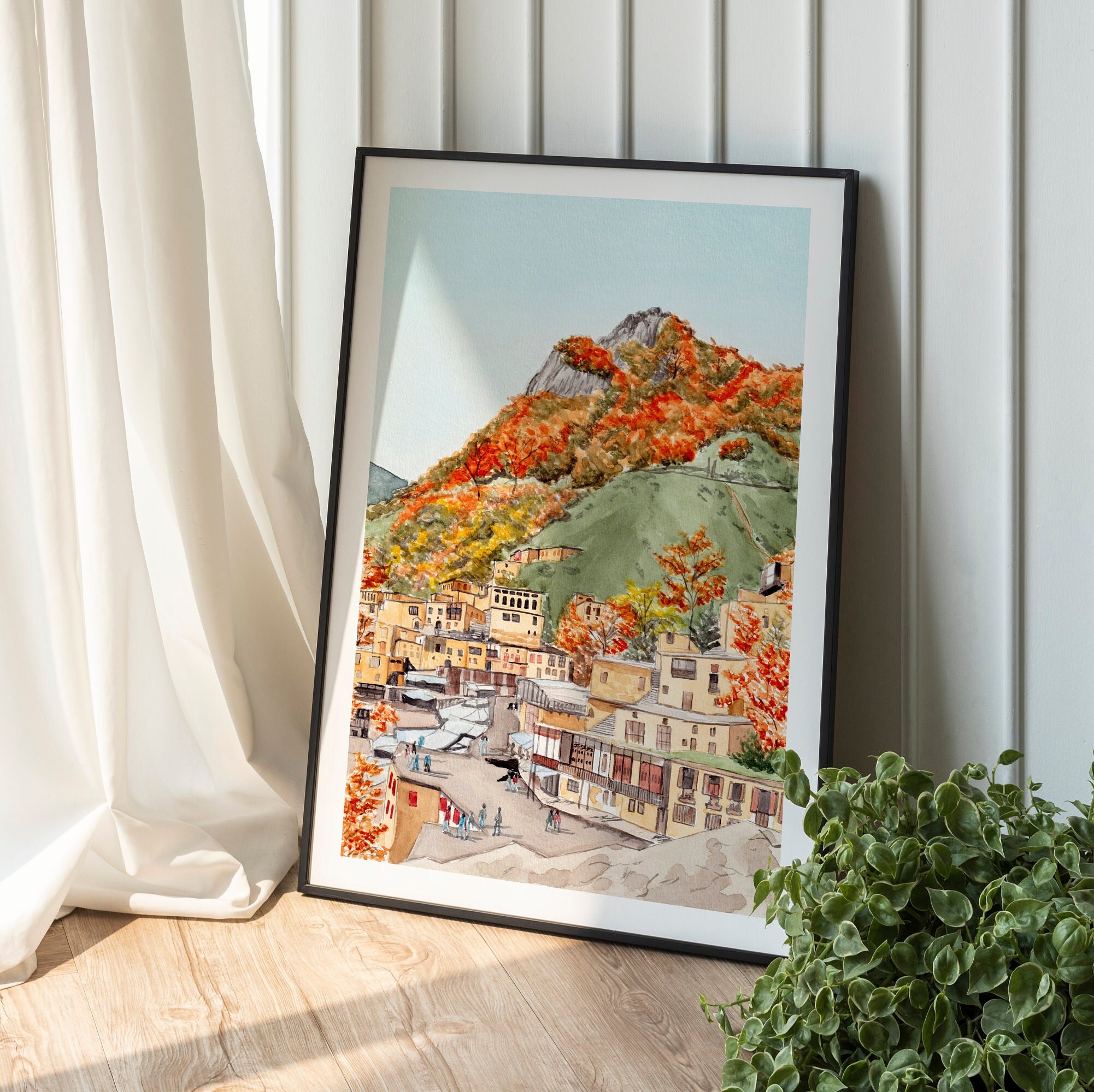 Masuleh Print, Iran Wall Art, Watercolor Painting, Iran Decor, Persian ...