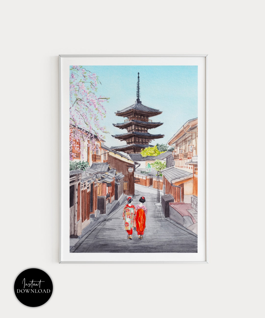 Kyoto Print Japan Wall Art Japan Art Print Kyoto Cityscape - Etsy